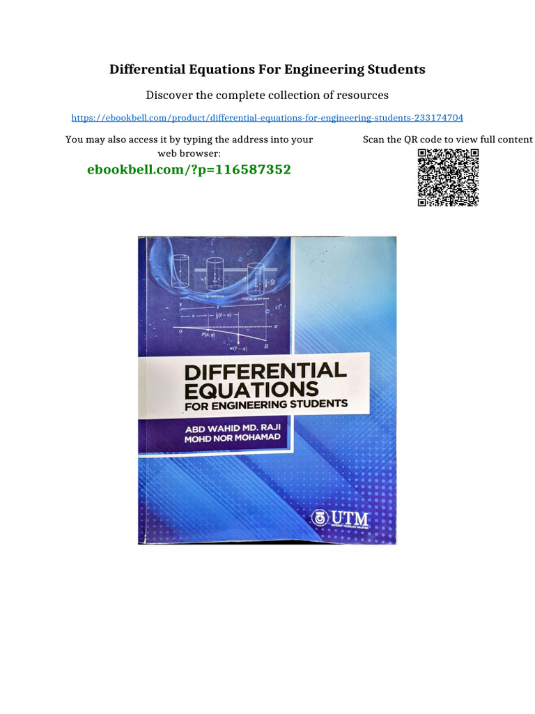 Differential Equations For Engineering Students Full Access | PDF ...
