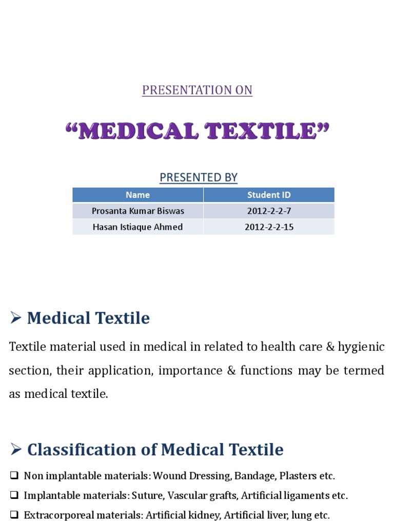 Medical Textile - Bangladesh | PDF | Nonwoven Fabric | Polyester
