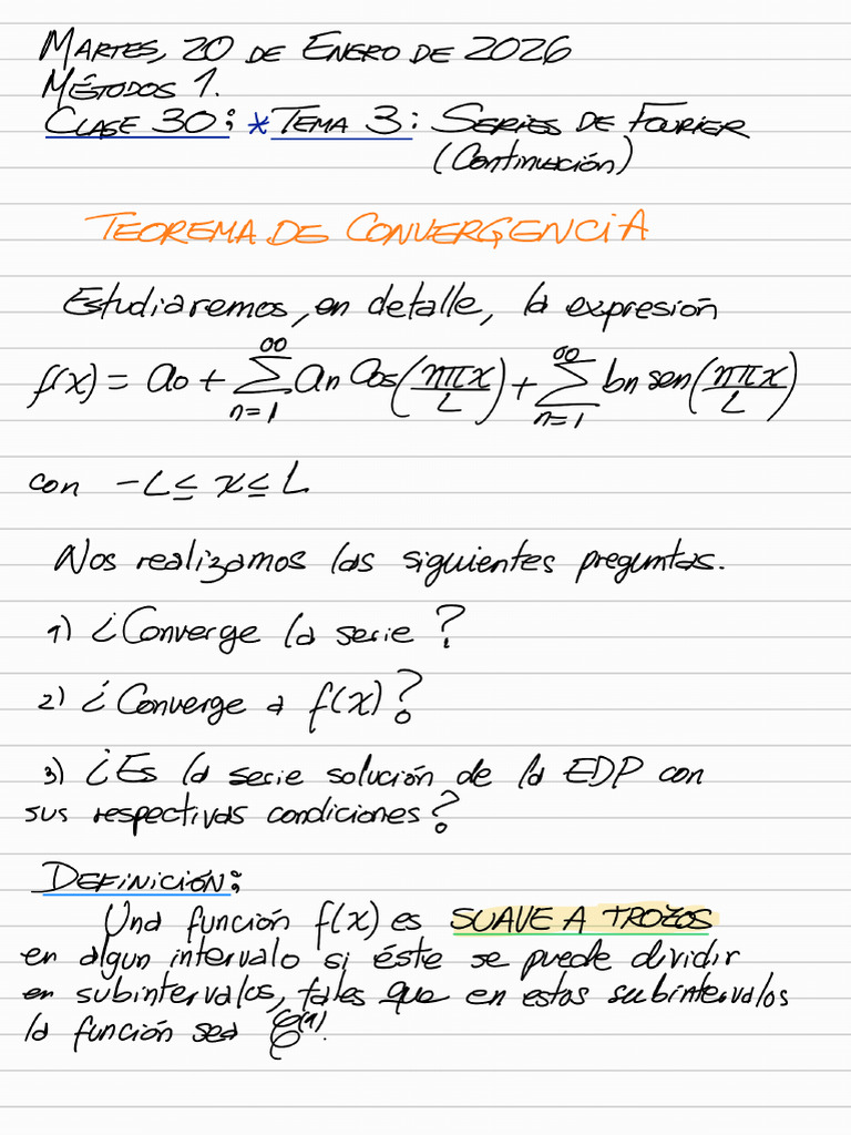 Clase 30. Series de Fourier 200125 Métodos | PDF
