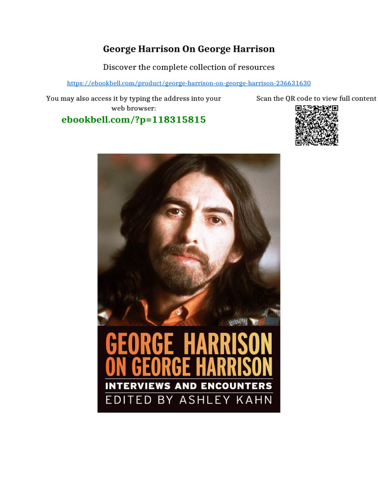 George Harrison On George Harrison Full Digital Chapters | PDF ...