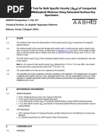 AASHTO T166: Bulk Specific Gravity Test | PDF | Density | Weight