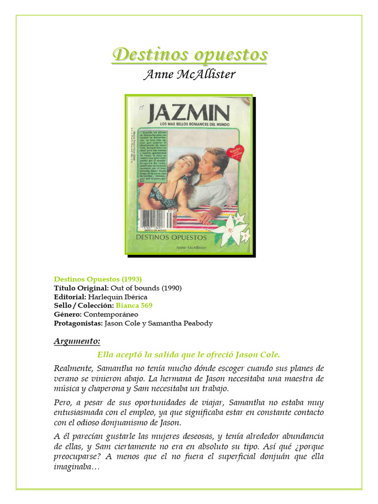 Anne McAllister - Destinos Opuestos | PDF