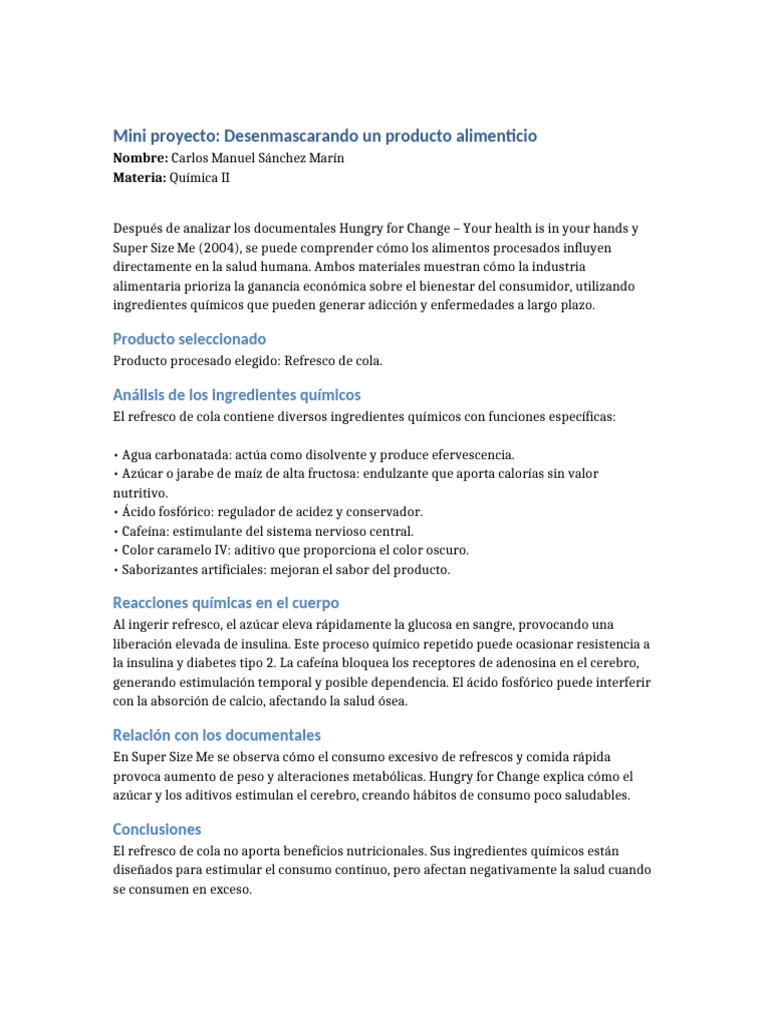 Mini Proyecto Desenmascarando Producto Carlos Manuel Sanchez Marin | PDF
