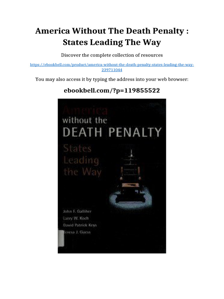America without the death penalty : states leading the way digital ...