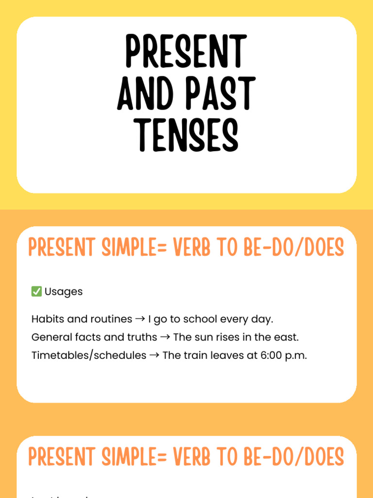 Present and Past Tenses | PDF | Grammatical Tense | Perfect (Grammar)