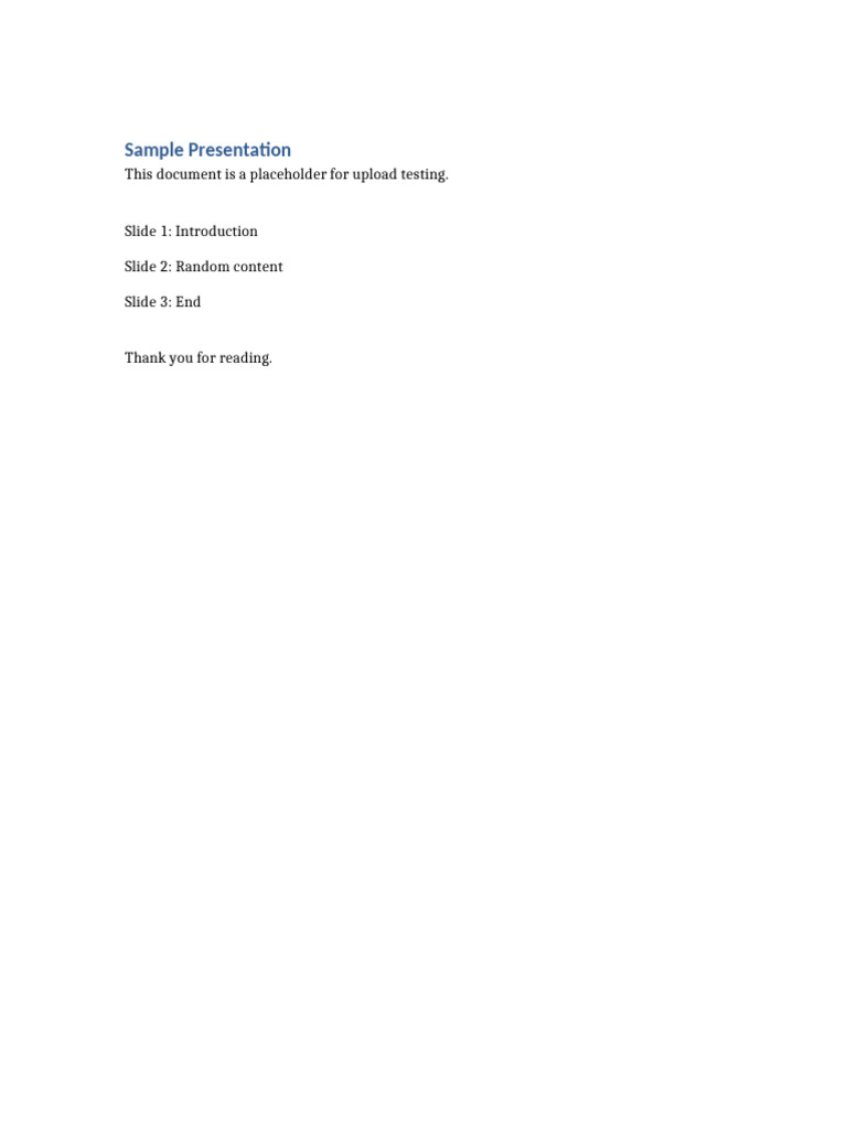 Random Presentation | PDF