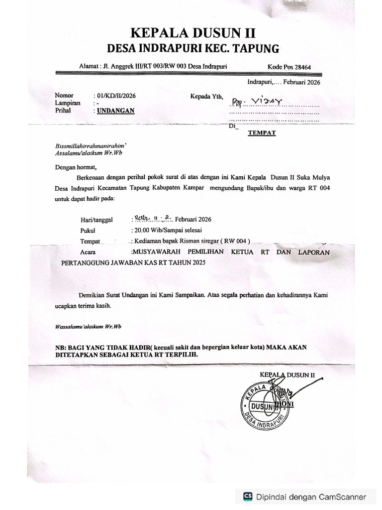 Undangan RT | PDF