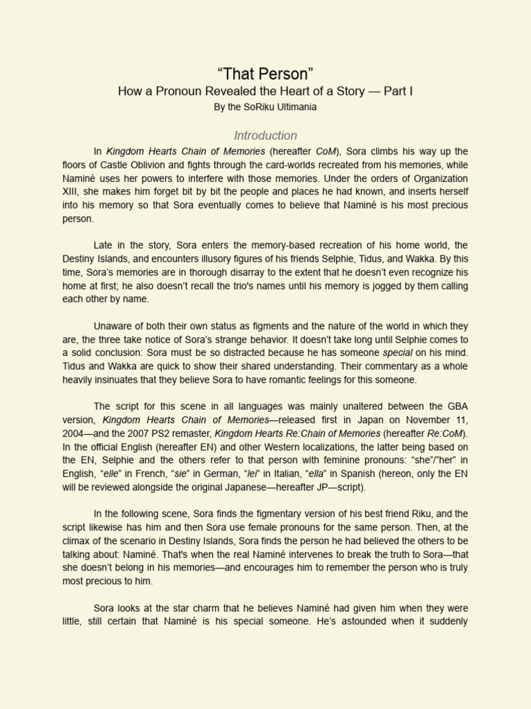 “That Person” —How a Pronoun Revealed the Heart of a Story— Part I ...