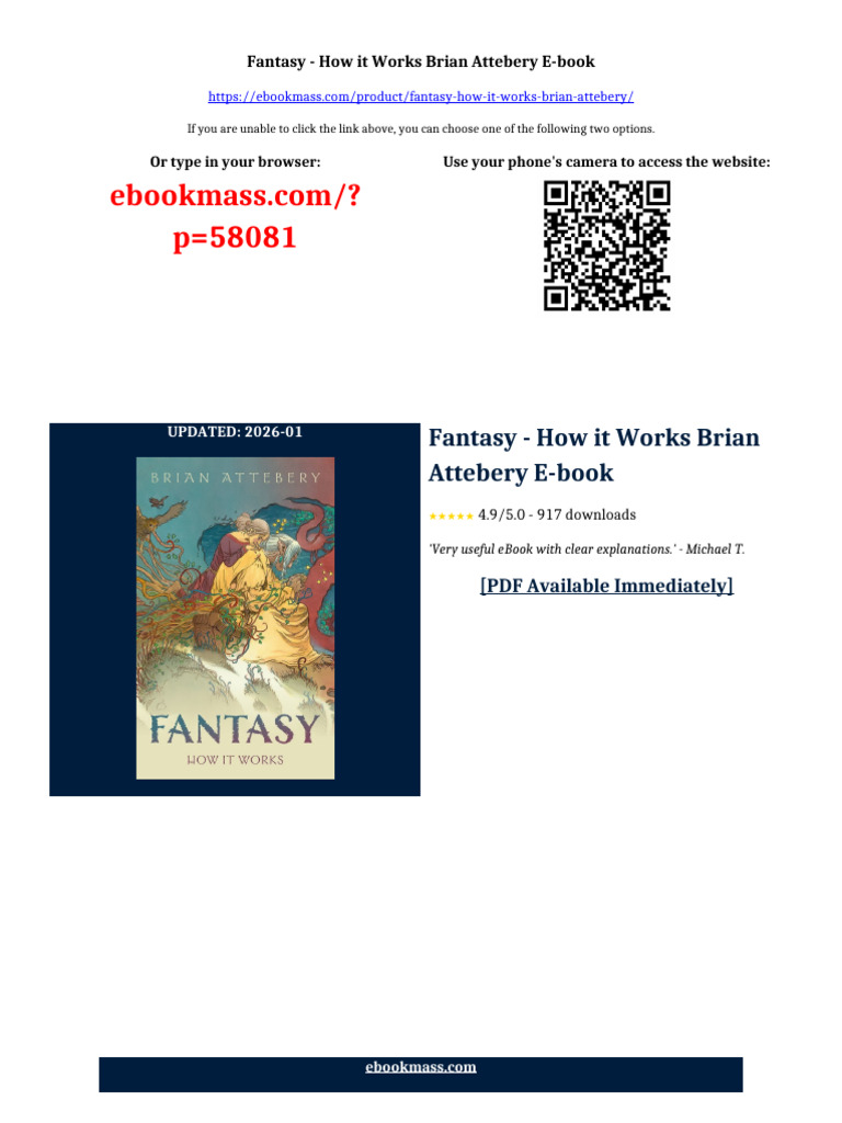 Fantasy - How It Works Brian Attebery Ebook Digital Quick Open | PDF ...