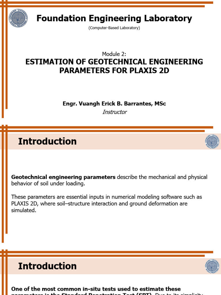 Calculation of Geotechnical Engineering Parameters | PDF | Geotechnical ...
