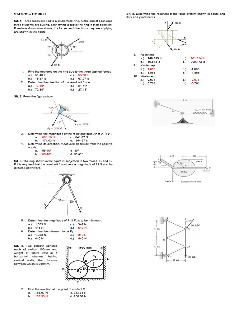 Statics Correl 2 | PDF | Friction | Force
