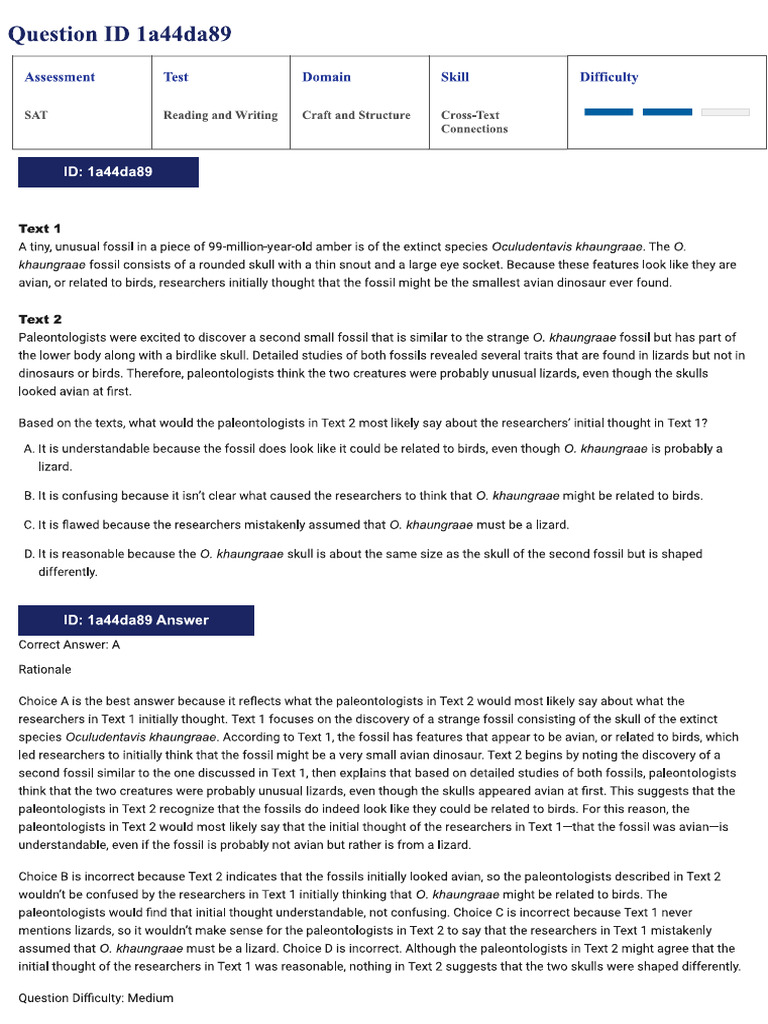 Craft and Structure Moderate Questions | PDF