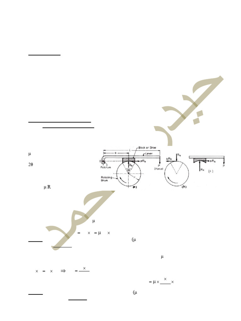 Theory of Brakes Whith Solution by Hayder (1) | PDF | Brake | Lever
