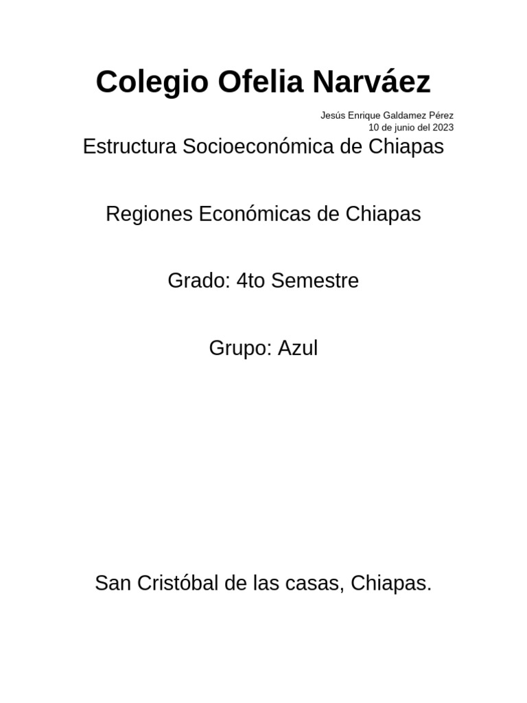 Regiones Socioeconomicas de Chiapas | PDF | Chiapas | México