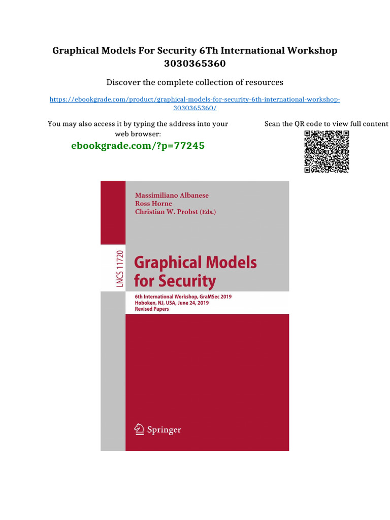 Graphical Models for Security 6th International Workshop 3030365360 ...