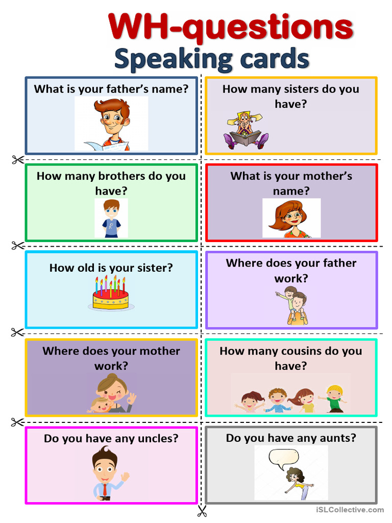 Family Speaking Cards | PDF