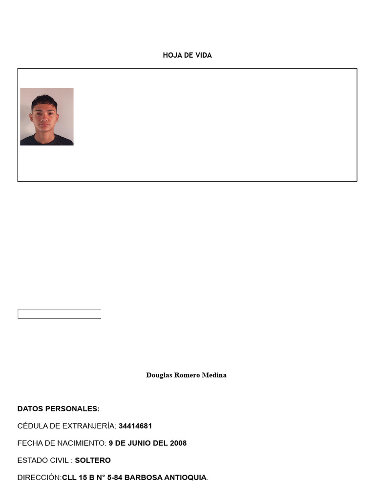 Hoja de Vida Para Aspirante Douglas Romero.docx_20260114_151234_0000 | PDF