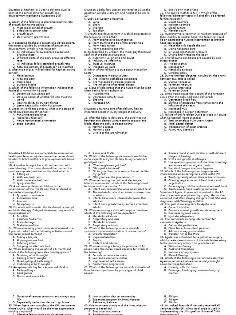 Pedia Set A Rnpedia 1 60 | PDF | Asthma | Heart