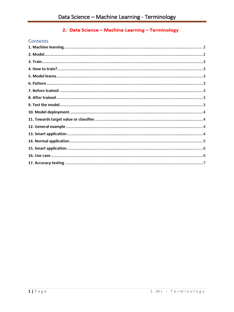 2. Data Science - Machine Learning - Terminology | PDF | Machine ...