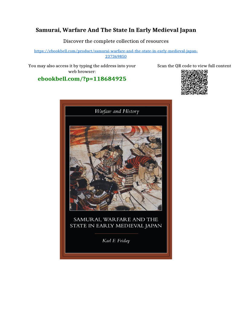 Samurai, Warfare and the State in Early Medieval Japan online reading ...