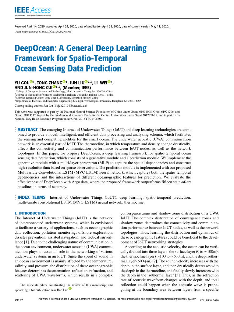 1 DeepOcean a General Deep Learning Framework for Spatio-Temporal Ocean ...