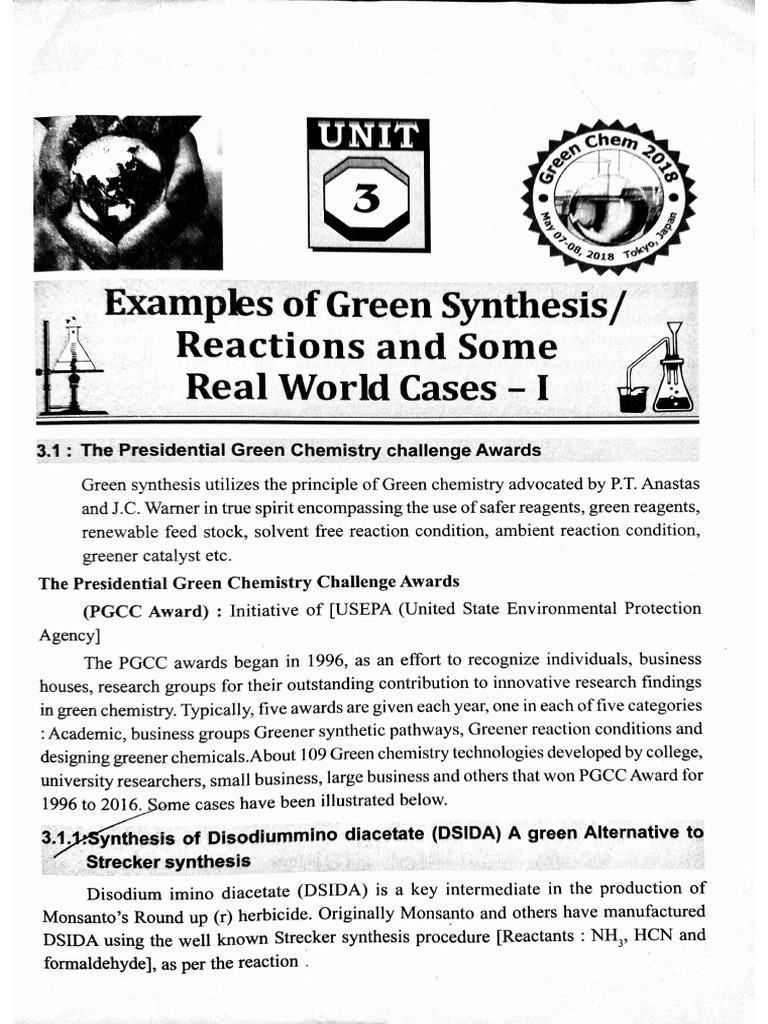 Examples of Green Synthesis Reactions & Some Real World Cases 1 | PDF