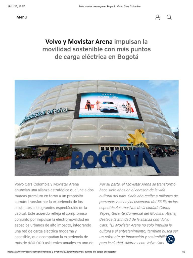 Más Puntos de Carga en Bogotá - Volvo Cars Colombia | PDF | Bogotá ...