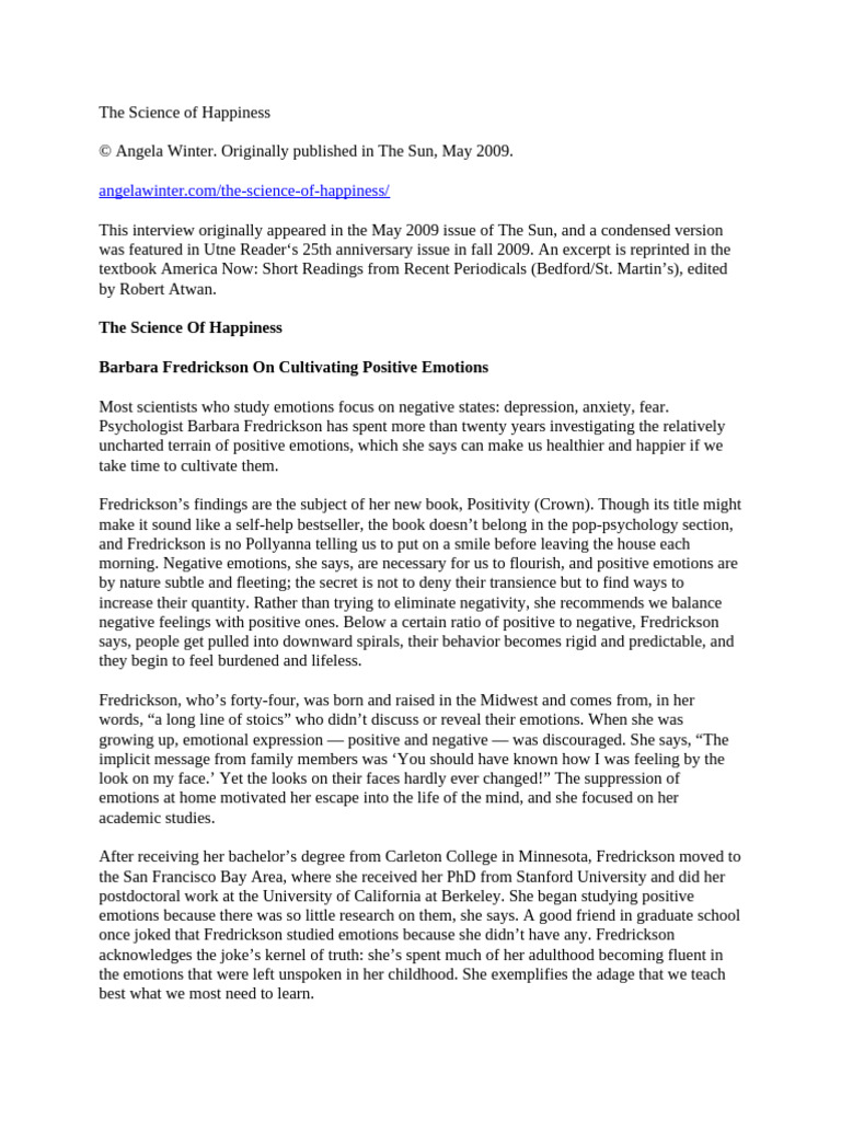 The Science of Happiness | PDF | Chaos Theory | Positive Psychology