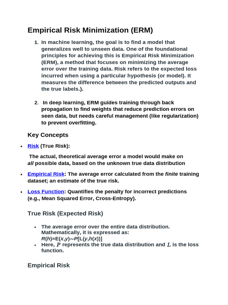 Empirical Risk Minimization | PDF | Support Vector Machine | Machine ...