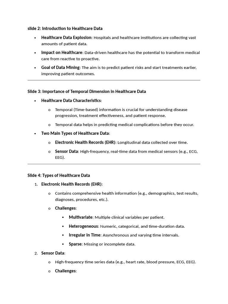 Temporal data analysis- Health Care Analytics | PDF | Electronic Health ...