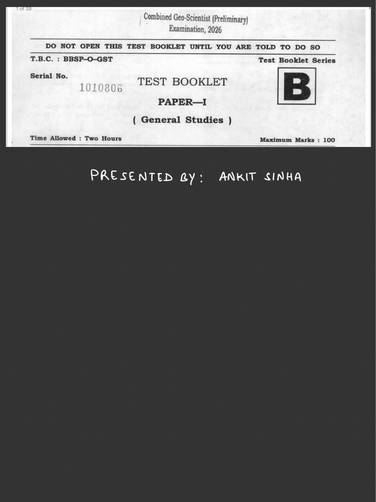 UPSC CGS 2026 by Ankit Sinha | PDF | Rock (Geology) | Igneous Rock