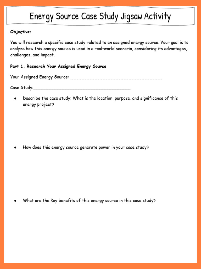 EnergySourceCaseStudyJigsawActivityUnit6APES-1 | PDF