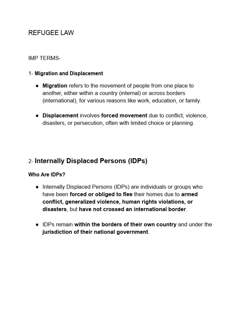 Refugee Law Notes | PDF | Extradition | Refugee