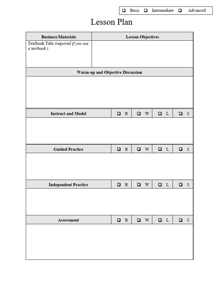 Lesson Plan Template | PDF
