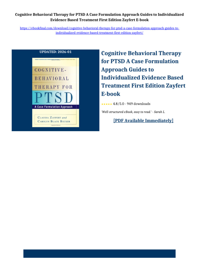 Cognitive Behavioral Therapy For PTSD A Case Formulation Approach ...