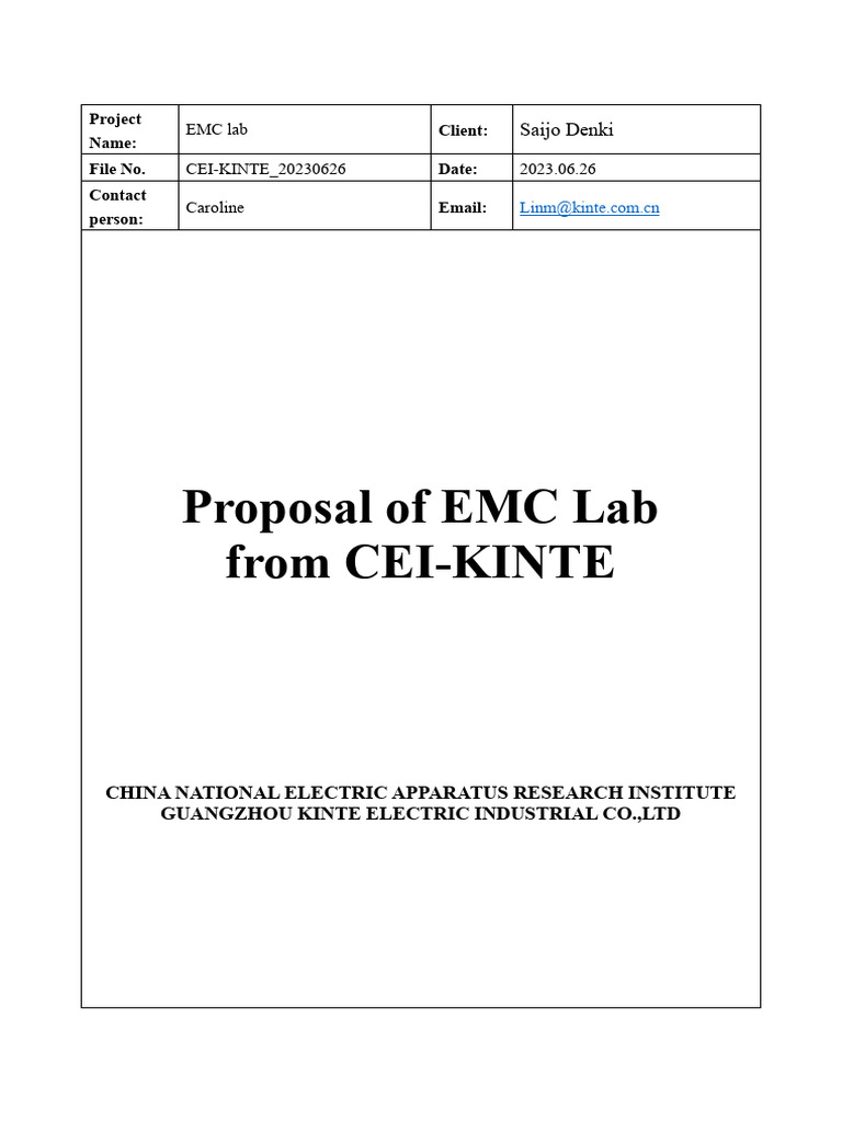 Proposal of EMC Lab - 20230626V1 | PDF | Electromagnetic Compatibility ...