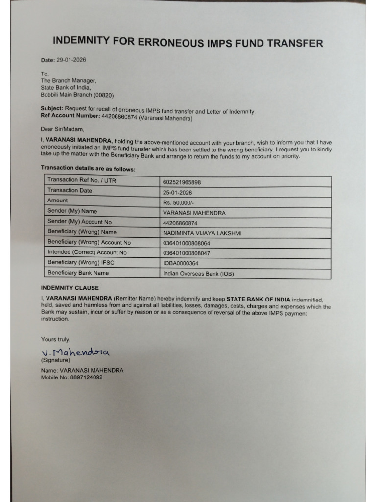 Indemnity Form | PDF