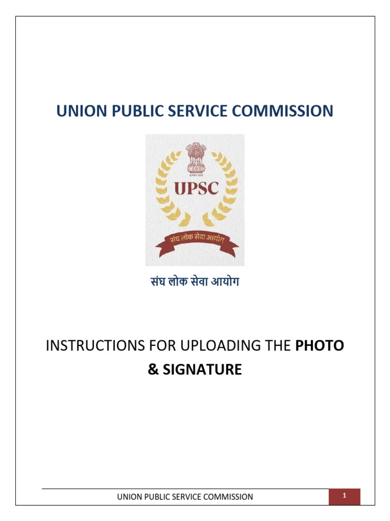 Instruction Photo Signature Upload Upsc | PDF | Photograph | Image ...
