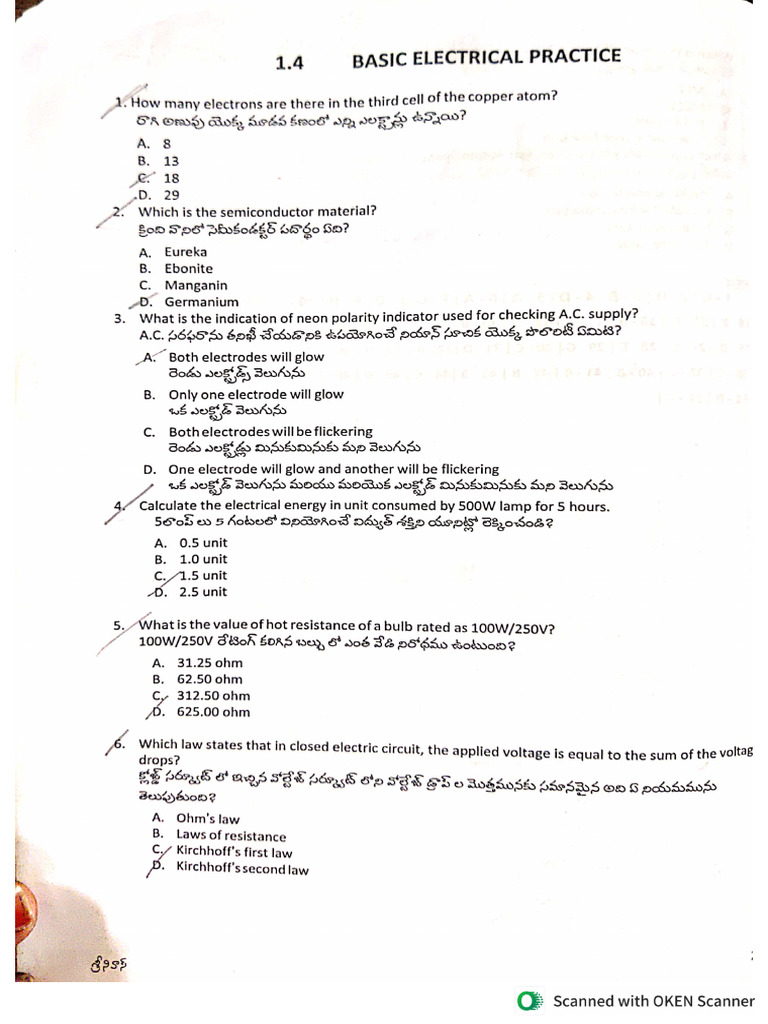 Basic Electrical Practice Unit 4 Theory Bits | PDF