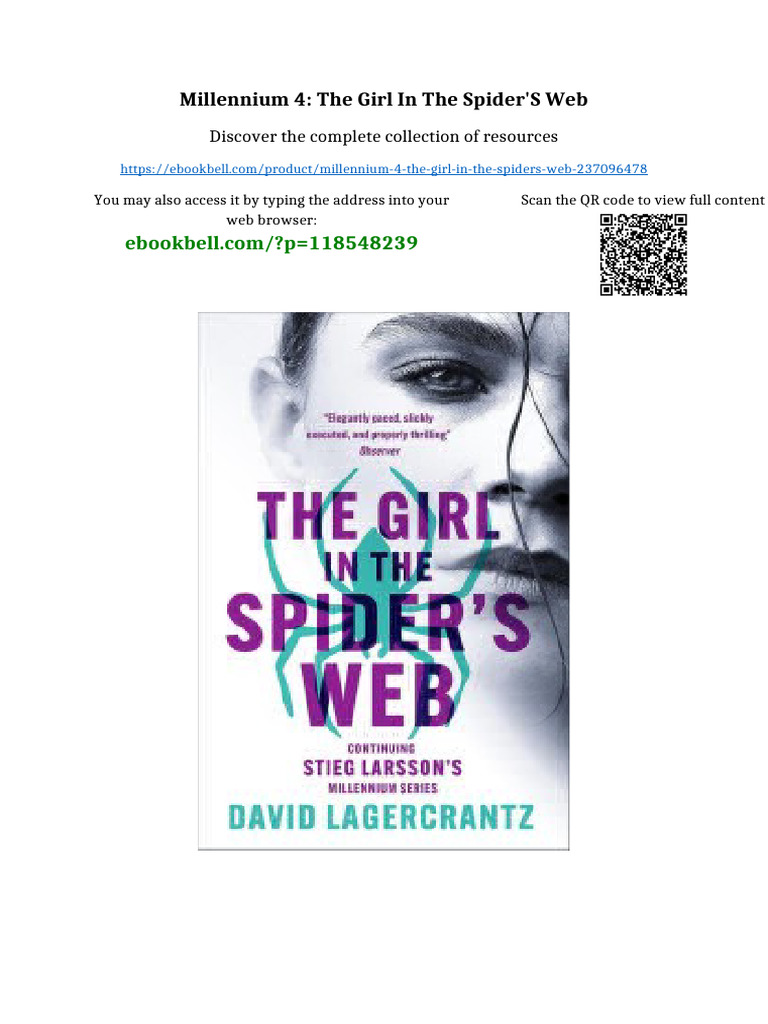 Millennium 4: The Girl in The Spider's Web Digital Version 2025 | PDF ...