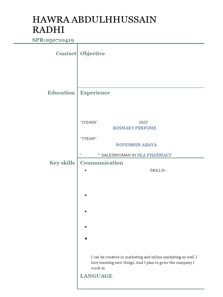CV HAWRA.. | PDF