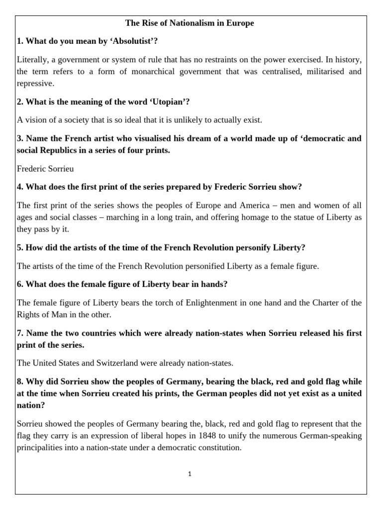 184 - VSA- The Rise of Nationalism in Europe | PDF | Balkans | Kingdom ...