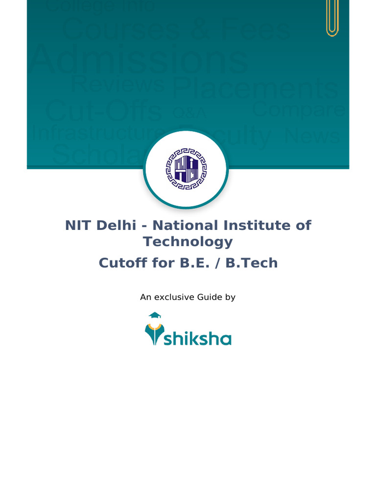 NIT Delhi - National Institute of Technology | PDF | Engineering ...