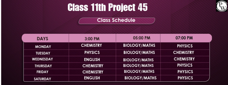 Class Schedule | PDF