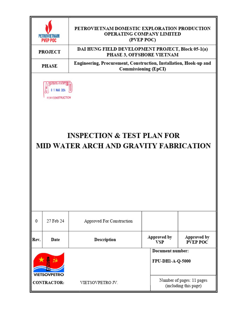 FPU-DH1-A-Q-5000 - 0 - Inspection and Test Plan For MWA (For ...
