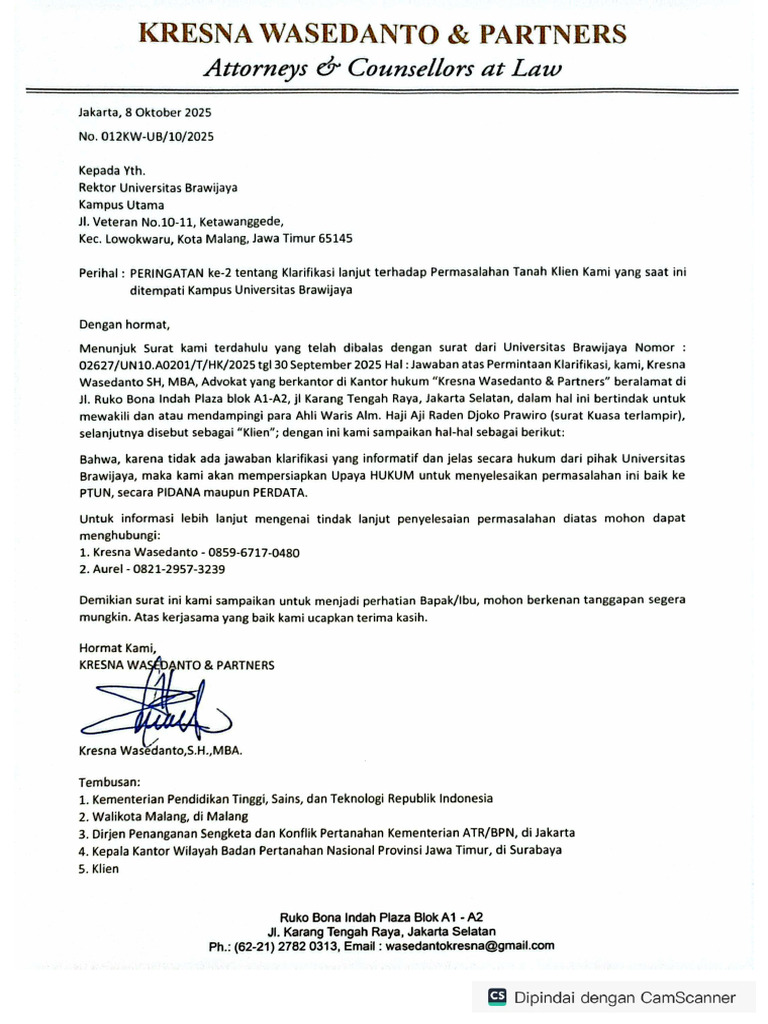 Scan Somasi 2 UB TTD | PDF