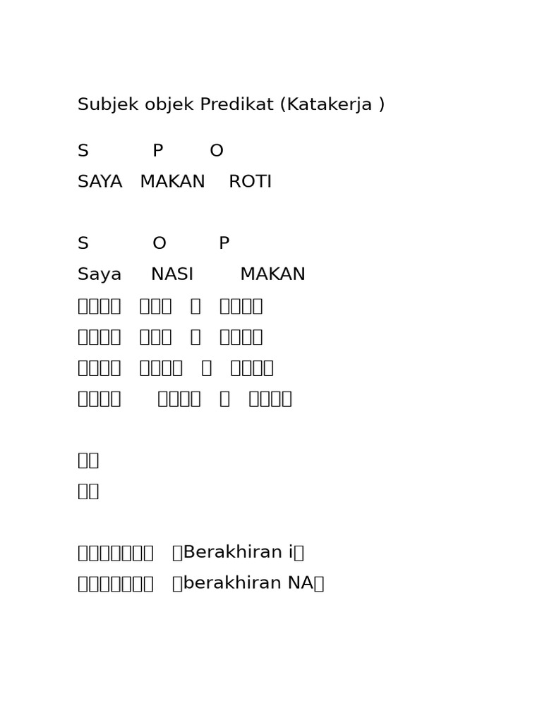 Subjek Objek Predikat | PDF