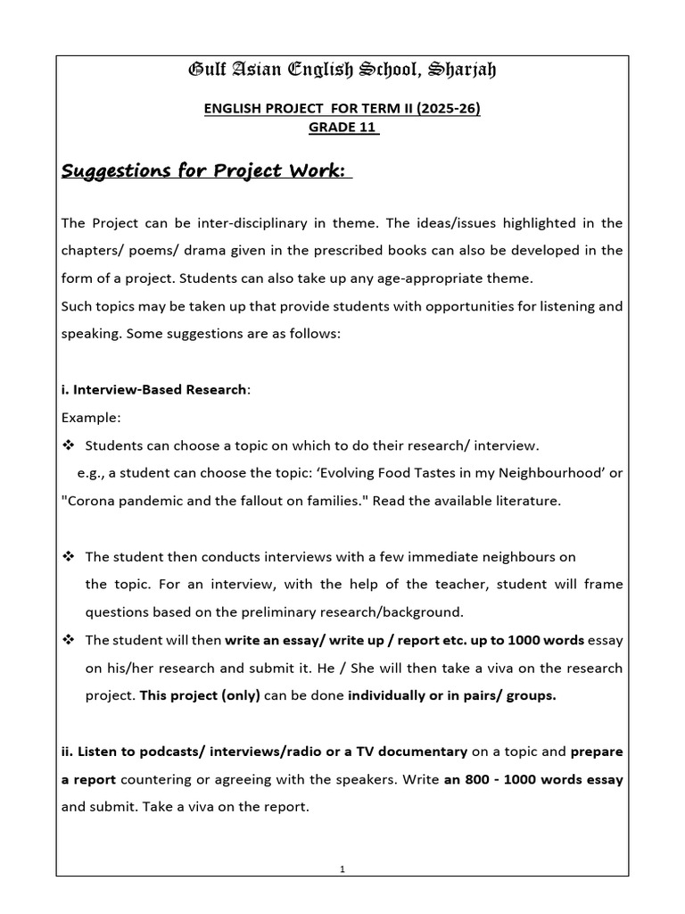 English Project - Grade 11 | PDF | Essays | Podcast