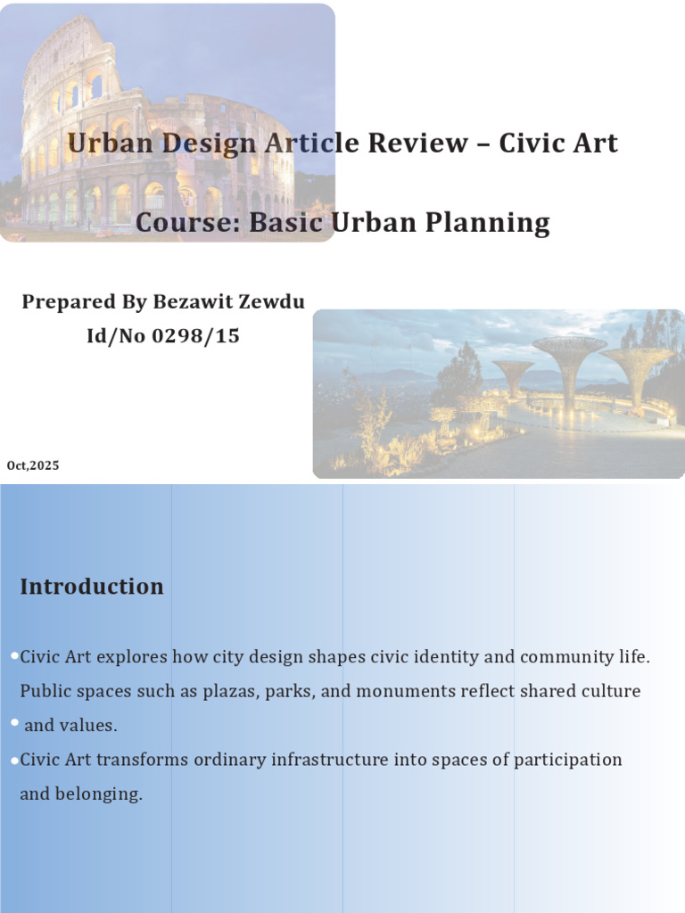 Bezawit Zewdu_Civic Art | PDF | Aesthetics | Urban Design