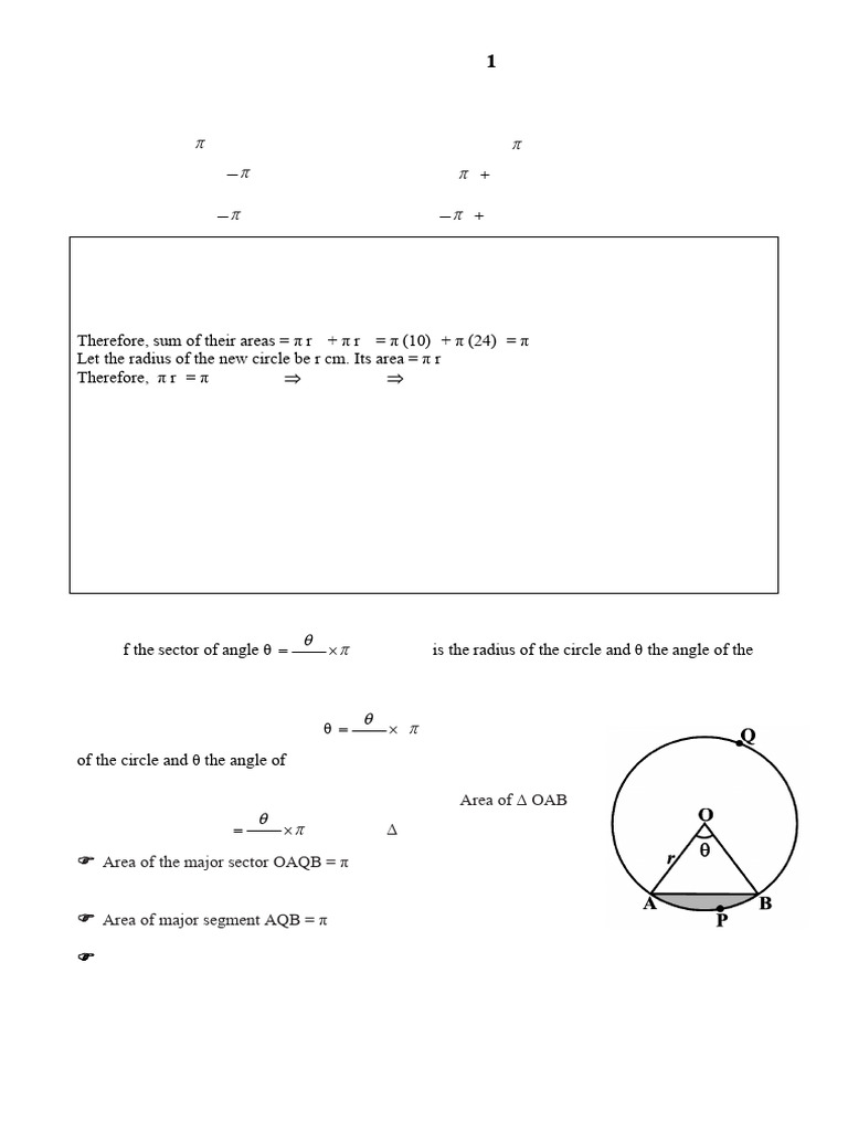 11 Areas Related To Circles | PDF | Area | Circle